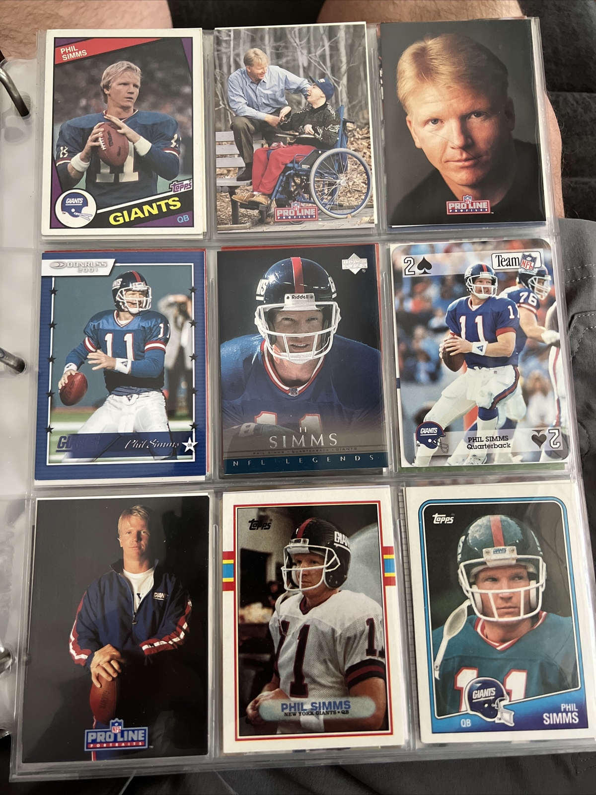9 Card Lot Phil Simms New York Giants Will Combine Shipping AL60 | eBay