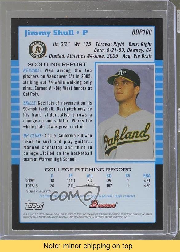 2005 Bowman Draft Jimmy Shull #BDP100 Rookie RC READ 0b3 | eBay