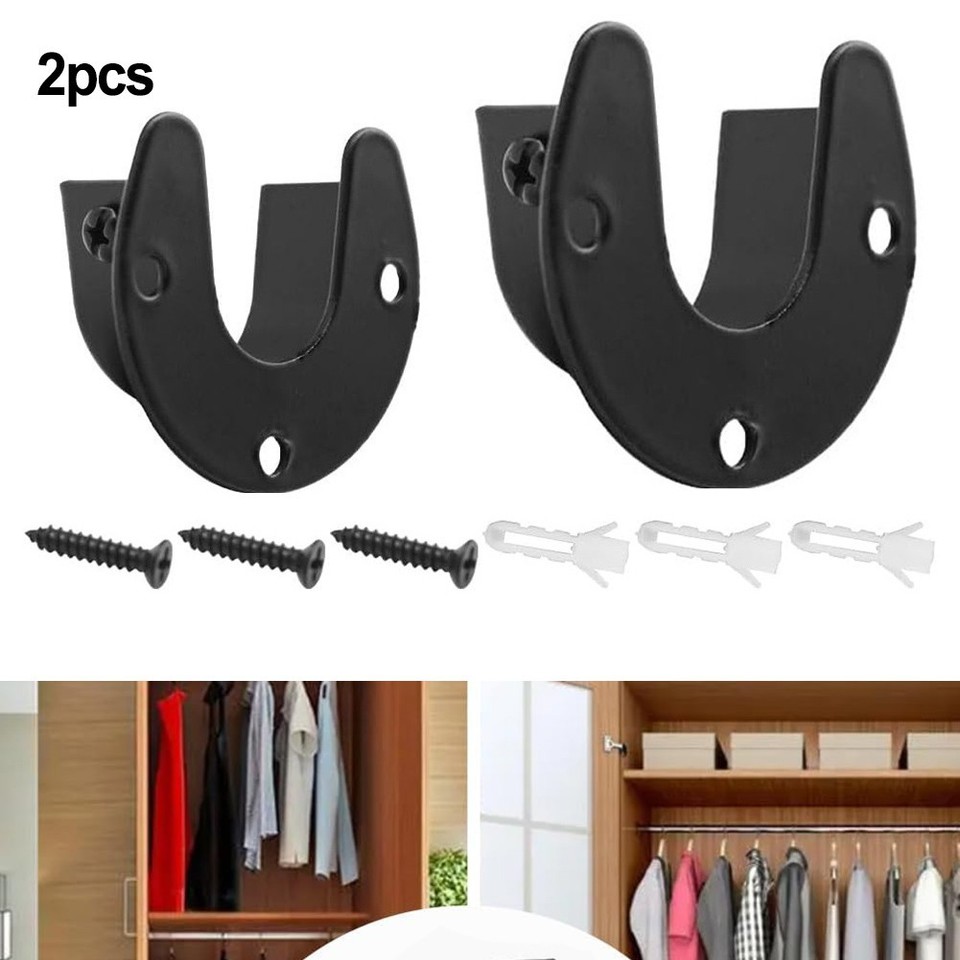 Solid Stainless Steel Closet Clothes Pole Rod Flange Holder Socket ...