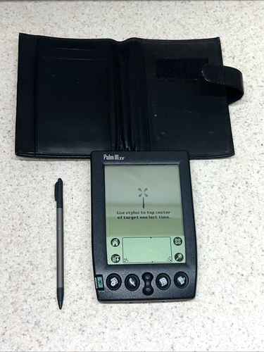 Palm Pilot IIIxe 3xe Vintage Digital PDA With Stylus & leather case ...