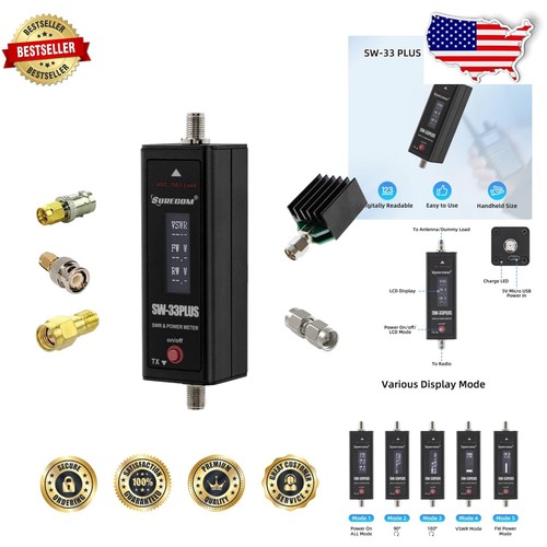 Surecom 100W Power & SWR Meter - Handheld VHF UHF Radio for Precise ...