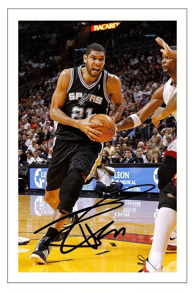 TIM DUNCAN SAN ANTONIO SPURS AUTOGRAPH SIGNED PHOTO PRINT BASKETBALL | eBay
