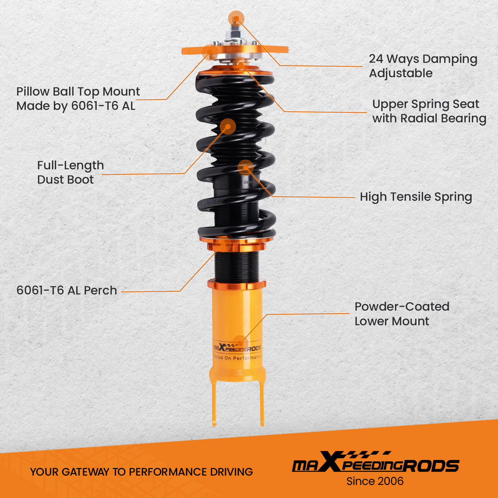 24 WAY ADJUSTABLE COILOVERS STRUTS FOR INFINITI G37 COUPE / SEDAN 08-13 ...