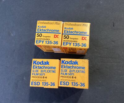 NOS 4 Rolls Kodak EKTACHROME EPY 135-36 & ESD 135-36 Color Reversal ...