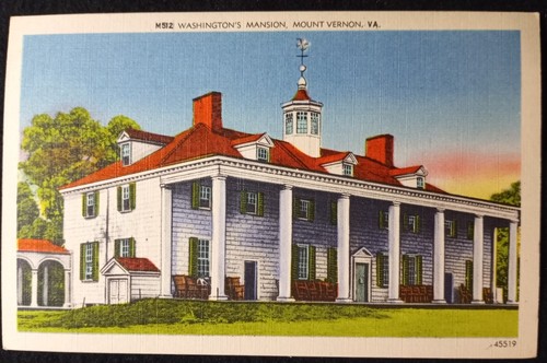 Mt. Vernon Virginia VA George Washingtons House Home c1940s Postcard ...