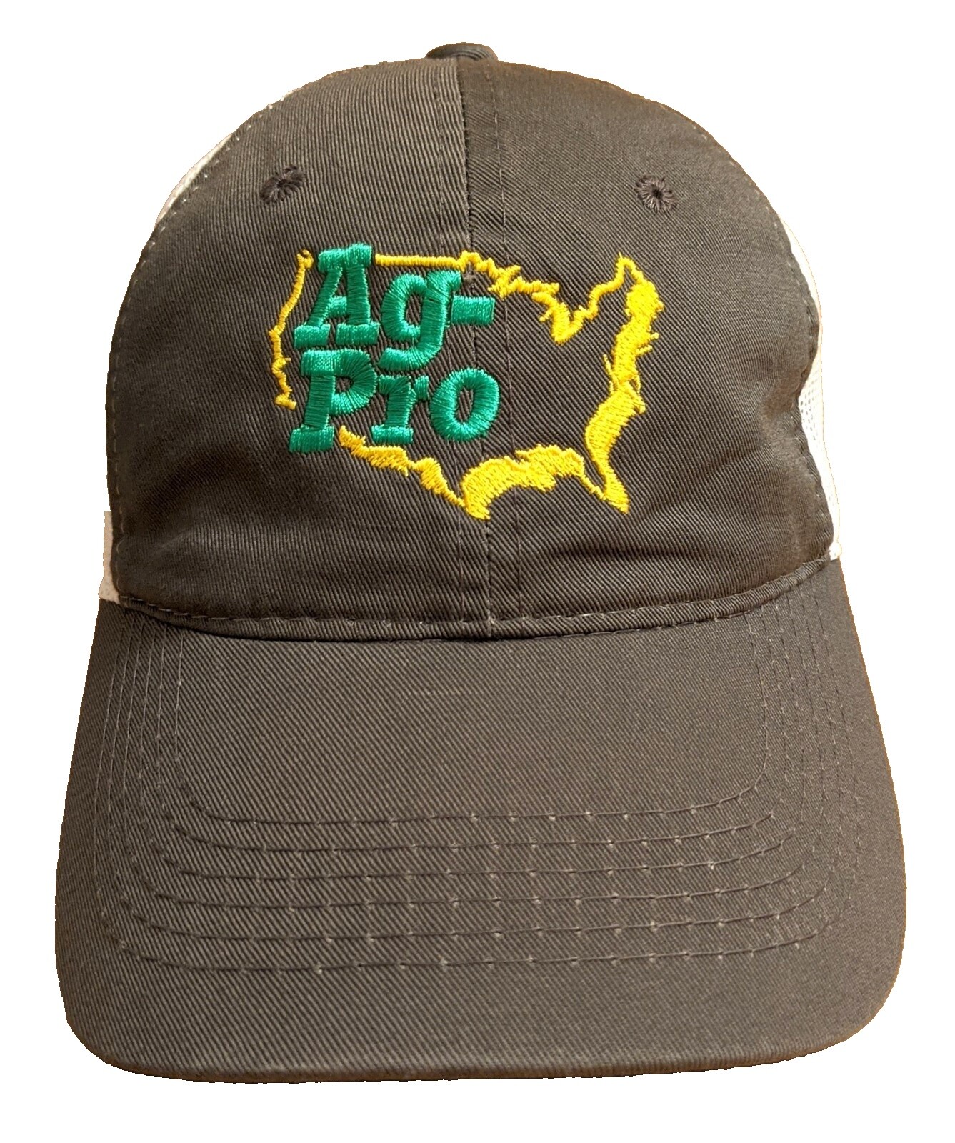 Ag Pro Hat Ag-Pro Gray Beige Tan Gray John Deere Men's Adjustable Snap Back