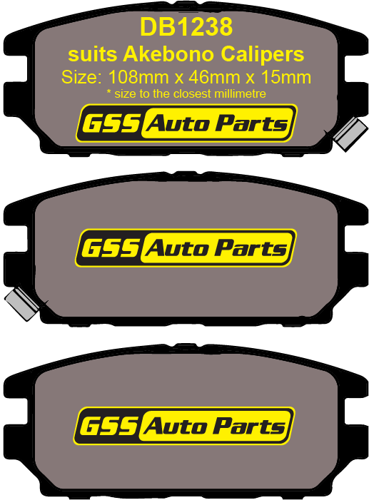 Bendix Rear Brake Pad Set DB1238GCT suits Akebono Calipers fits Lancer ...