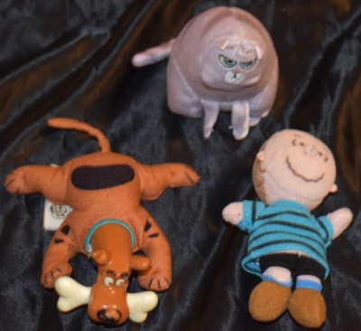 Lot of 3 Plush Toys 4" Skooby Doo 4" Charlie Brown Chloe The Secret ...