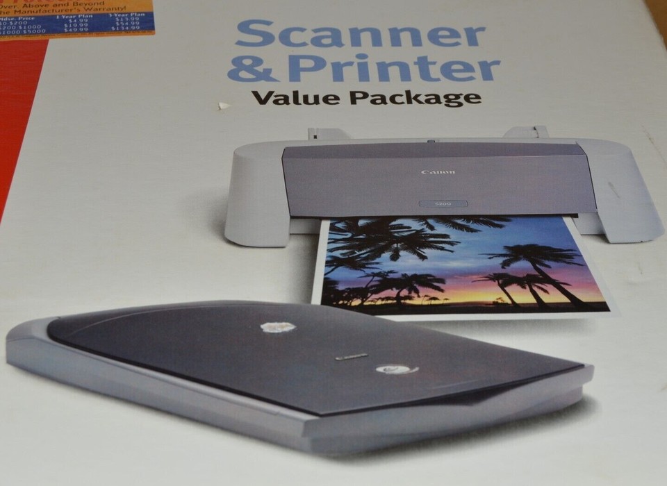 Canon CanoScan Scanner & S200 Color Bubble Jet Printer Value Package ...
