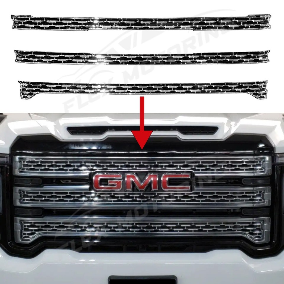 Chrome Grille Grill Overlay Mesh FOR 2020-2023 GMC Sierra 2500 3500 HD ...