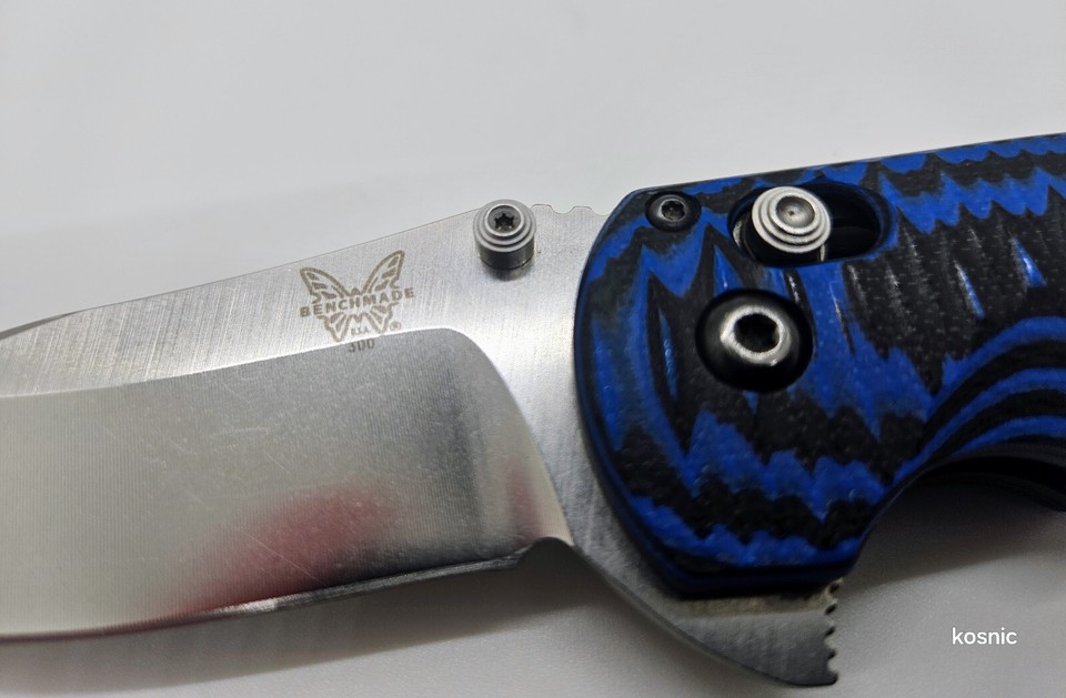 Benchmade 300S-1 Butch Ball AXIS Lock Flipper 154CM Combo Blade Blue ...