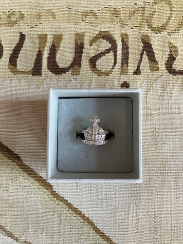 PRE-LOVED VINTAGE VIVIENNE WESTWOOD SILVER DIAMNATE ORB RING SIZE M | eBay