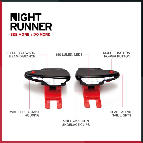 Shoe Lights - Rechargeable Battery & Waterproof Light for Runners, Dog ...