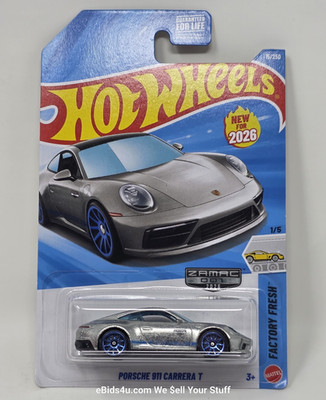 🔥HOT WHEELS🔥 ZAMAC Porsche 911 Carrera T Factory Fresh 1/5 & 15/250 ...