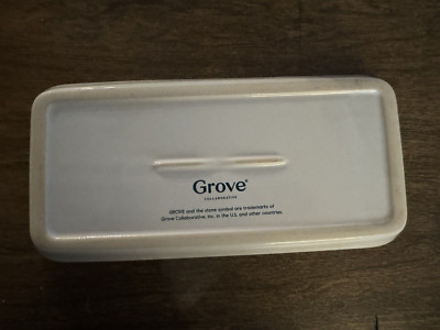 Grove Collaborative Stoneware Porcelain White Sink Side Tray. 10" X 5 ...