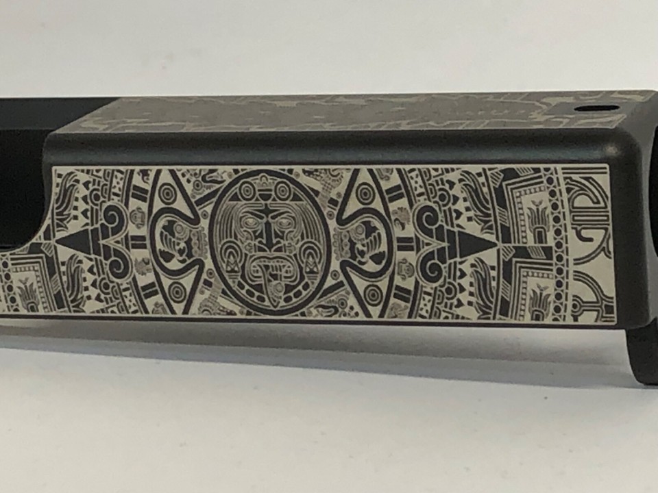 Custom Laser etched black nitrate glock 19 Slide Gen 3 g19 Aztec ...