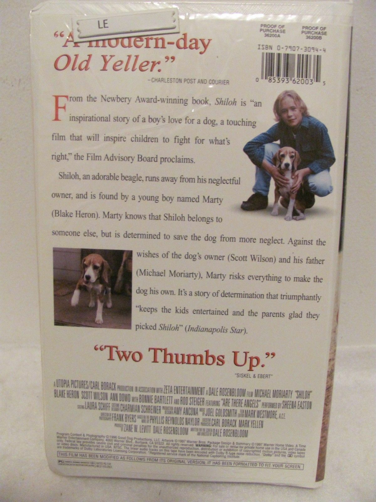 VHS Shiloh (VHS, 1997, Warner Family Entertainment; Clam Shell ...