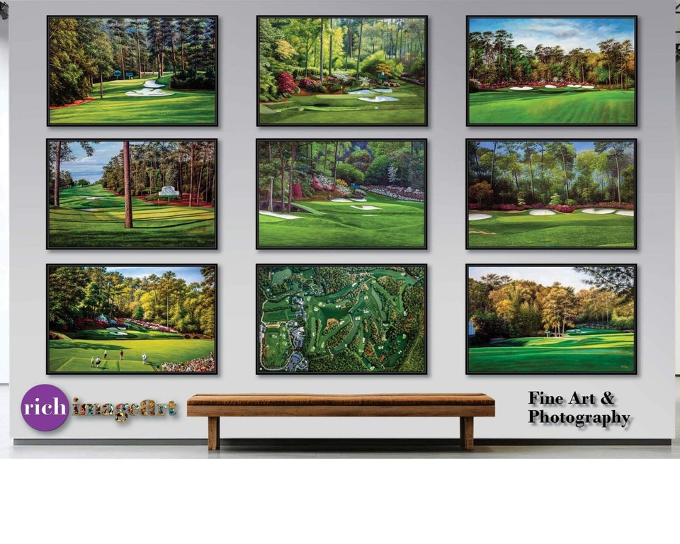 Amen Corner 3 Prints Masters Augusta National Golf Hole 11 12 13 Golden ...