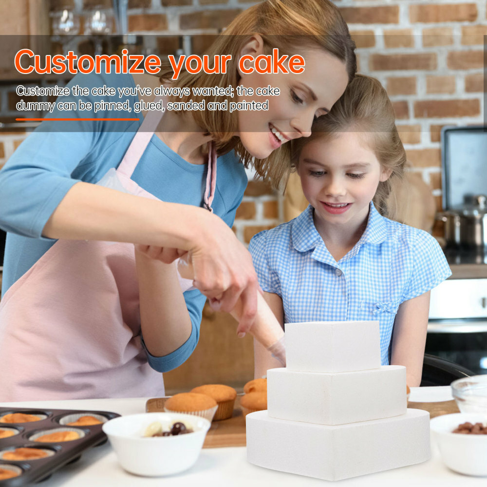 3pcs cake flour polystyrene cake foam cake forms Cake Shape Model | eBay