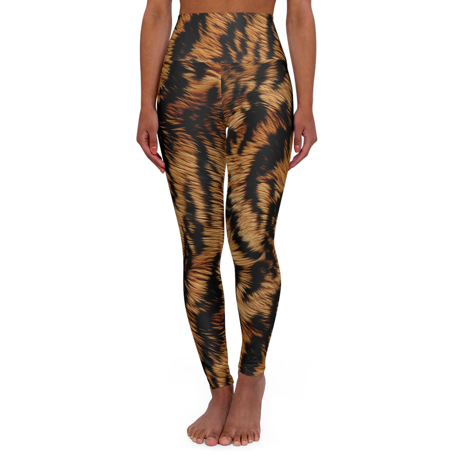 Unleash Your Wild Spirit: High Waisted Tiger Print Yoga Leggings | eBay