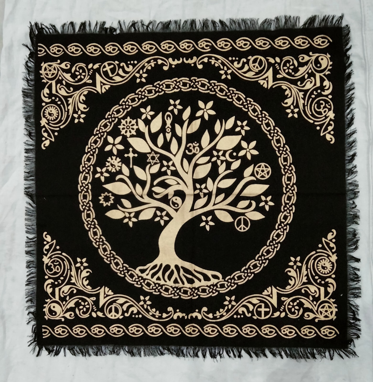 Golden Tree Of Life Divination Tarot Card Altar 18" X 18" Table Nepkin ...