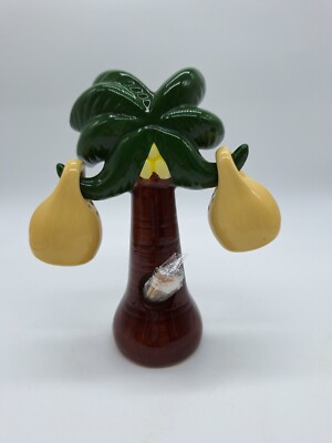 palm tree toothpick holder W/ coconut salt and pepper S&P SPICE SHAKERS ...