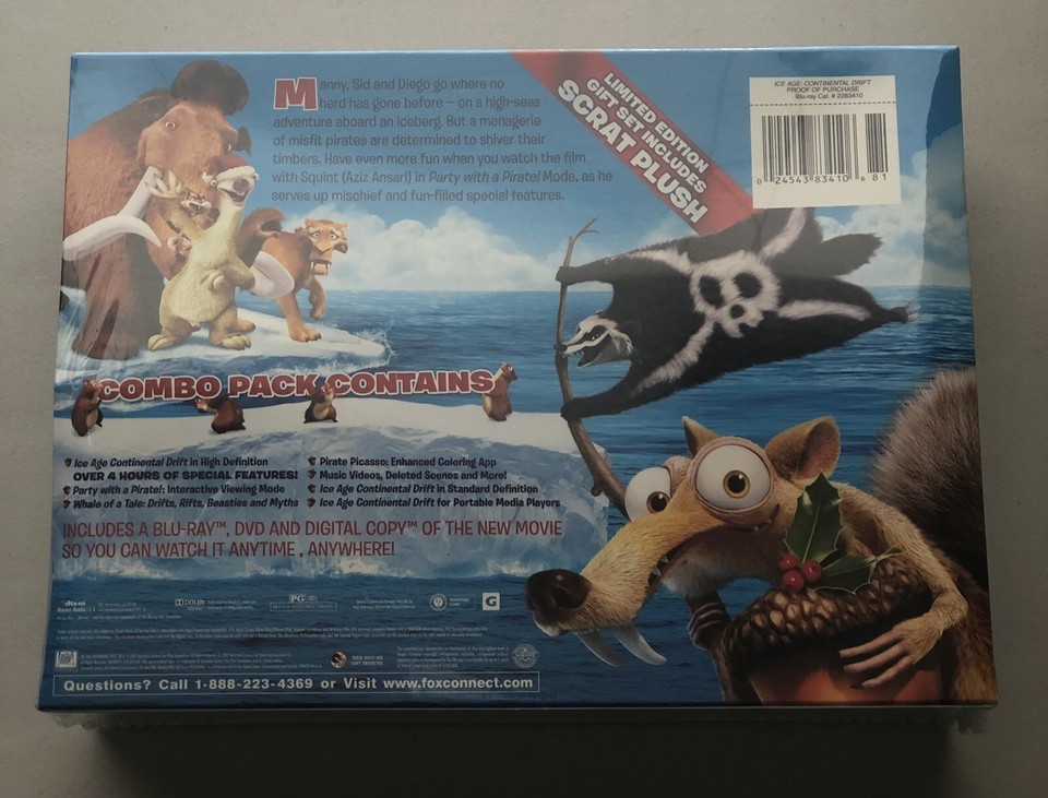 Ice Age Continental Drift: Limited Ed. Gift Plush Set, Blu-ray/DVD ...
