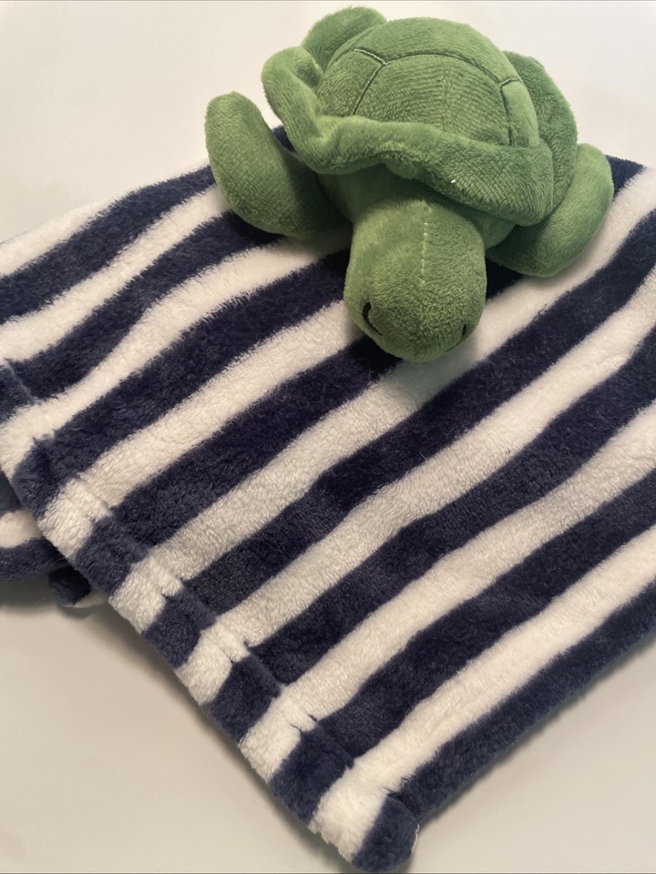HB Baby Turtle Lovey Navy Blue/White Stripes 14” x 14” | eBay