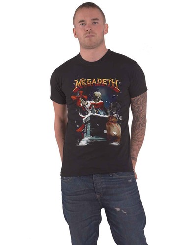 Megadeth T Shirt Santa Vic Chimney Band Logo new Official Mens Black | eBay