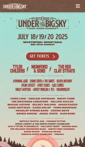 Under The Big Sky 3-Day VIP ticket | eBay