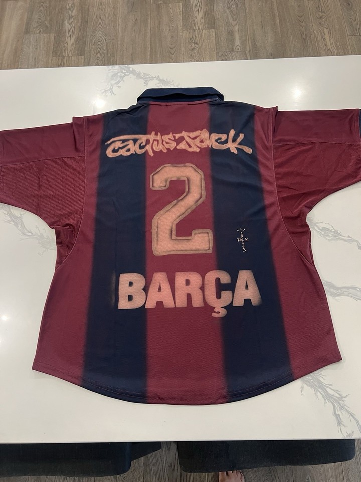 NEW L - TRAVIS SCOTT CJ X NIKE X FC BARCELONA RETRO 2000/01 SKELETON JERSEY | eBay