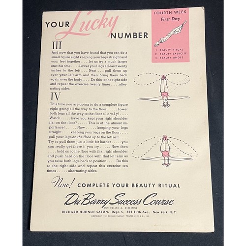 Complete Set of Original 1942 Du Barry Success Course Pamphlets Week ...