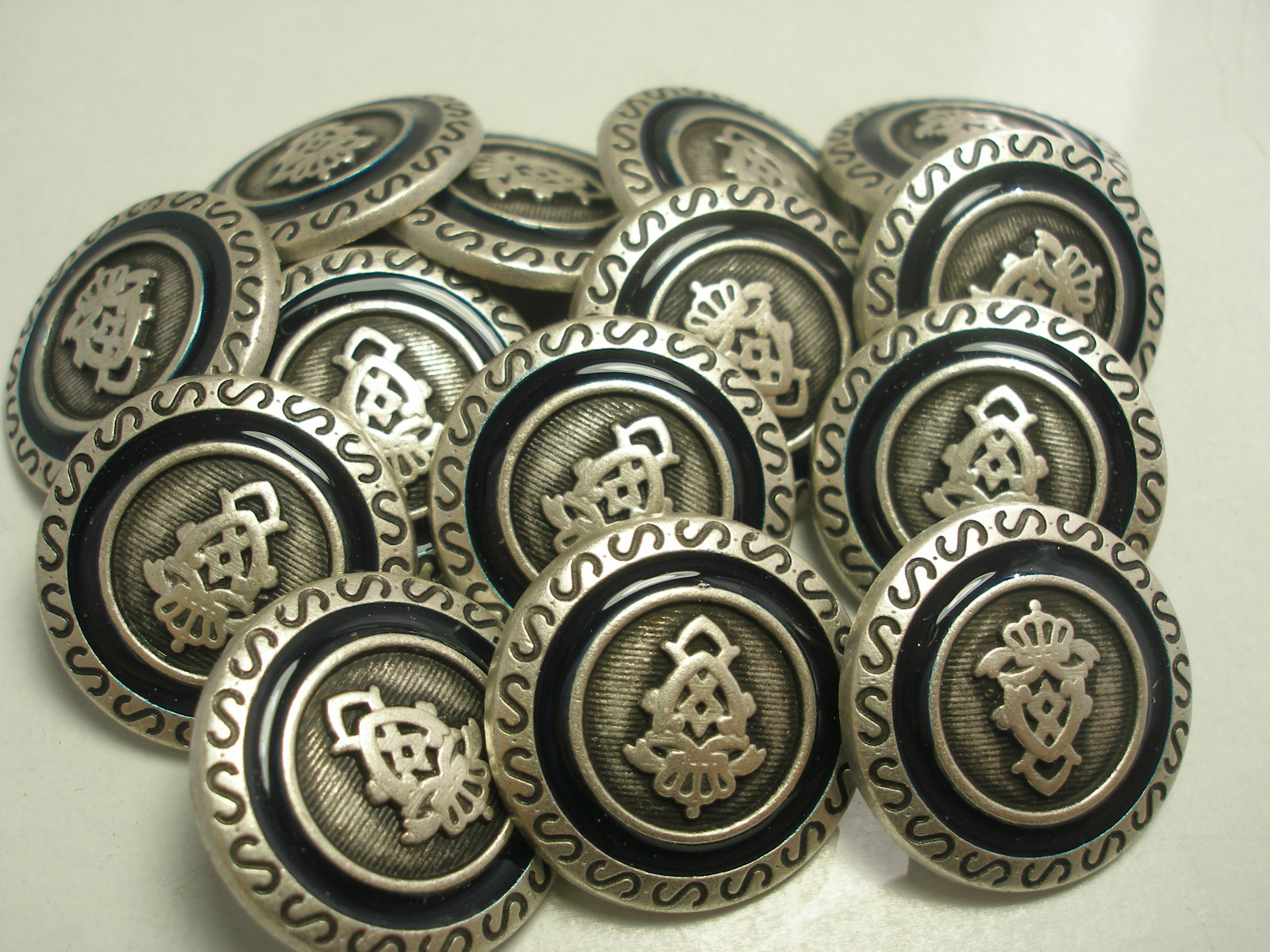 New lots Silver Metal Military Buttons crested 5/8, 11/16, 13/16, 7/8 ...