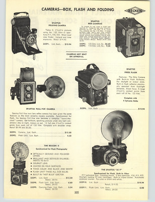 1950 PAPER AD Spartus 35 F Camera Folding Box Press Flash Full Vue ...