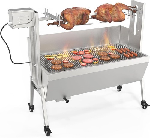 176 LBS Spit Rotisserie Grill Roaster, 25W BBQ Small Pig Lamb ...