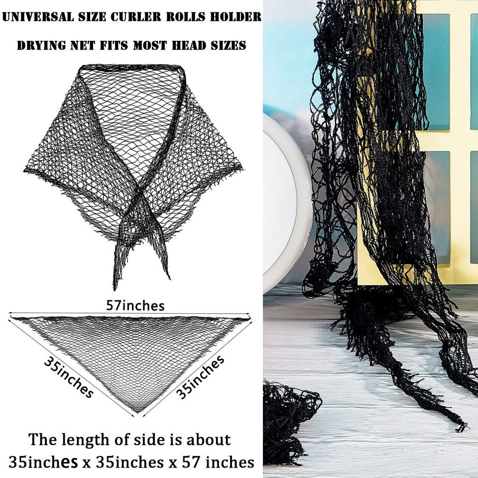 4 Pcs Cotton Triangle Hair Net for Rollers, Women Mesh Hair Net Setting ...
