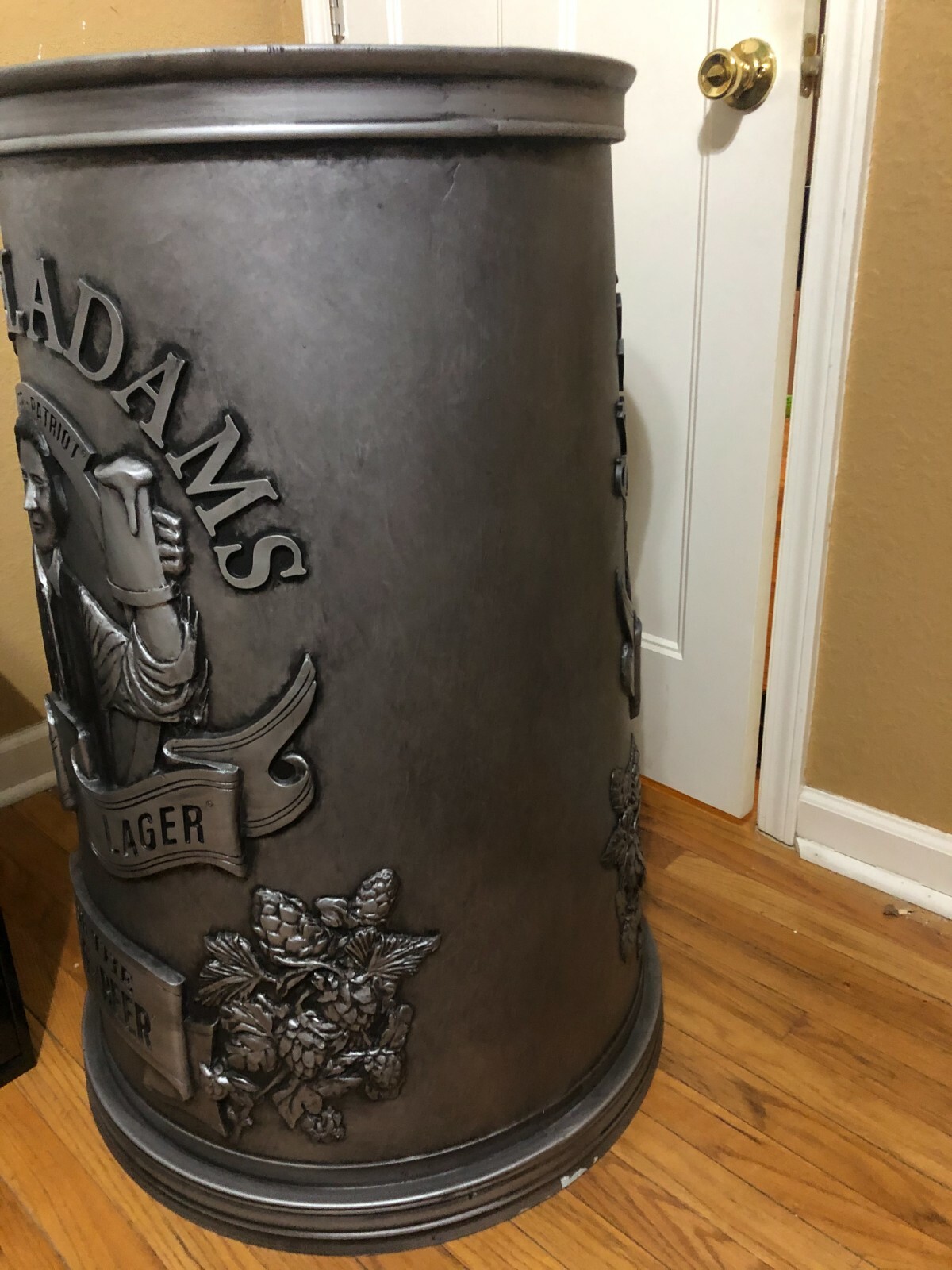 3 FT SAMUEL SAM ADAMS 30TH ANNIVERSARY BEER STEIN LARGE TANKARD PEWTER ...