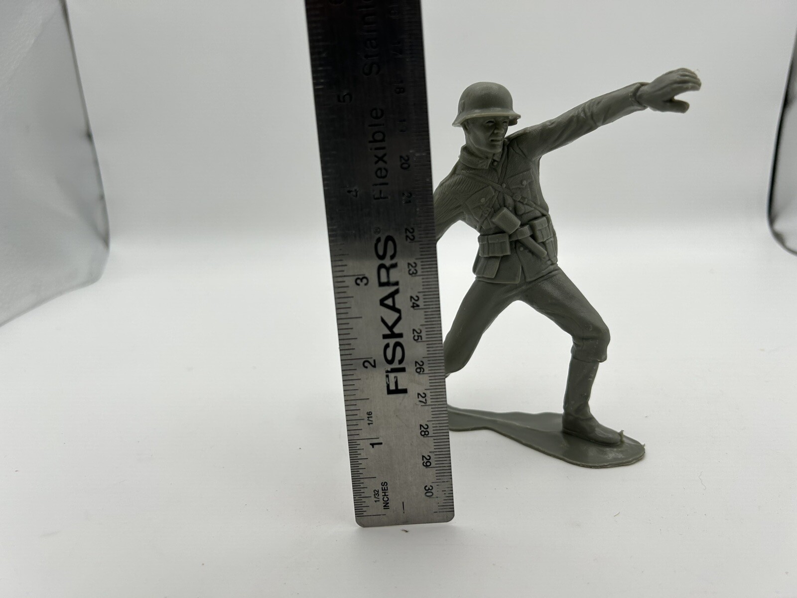 2 Louis Marx 1963 Toy Soldier Germany Green Figure 6" WW2 German WWII-1 ...