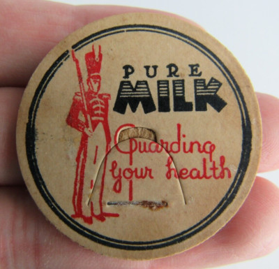 RARE Cardboard Milk Bottle Cap Drums Pure Milk Guarding your Health | eBay