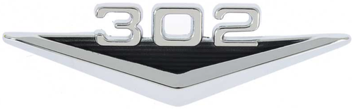 Front Fender Emblem "302" Chrome & Black For 1964-1966 Ford Mustang | eBay
