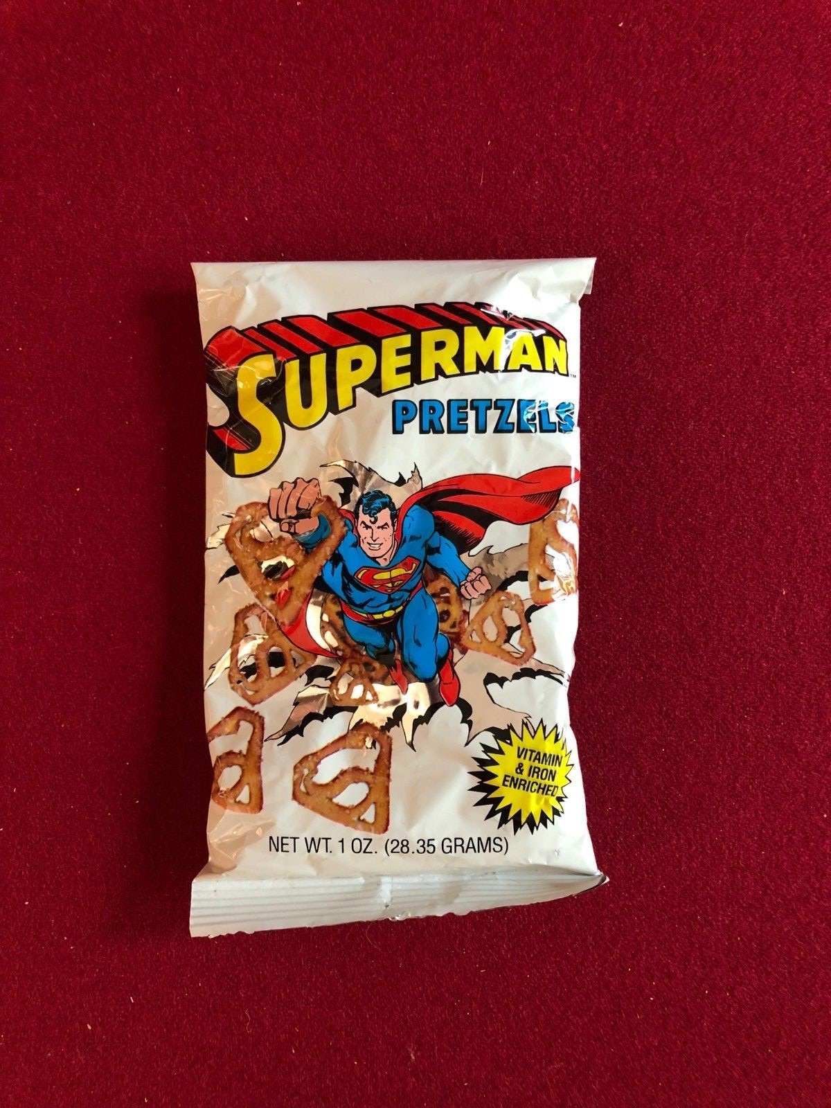 1986, SUPERMAN, "Un-Opened" Bag of Pretzels (1 oz.) Scarce | eBay