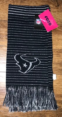 Houston Texans Black/Silver Glitter Lurex Scarf NWT | eBay