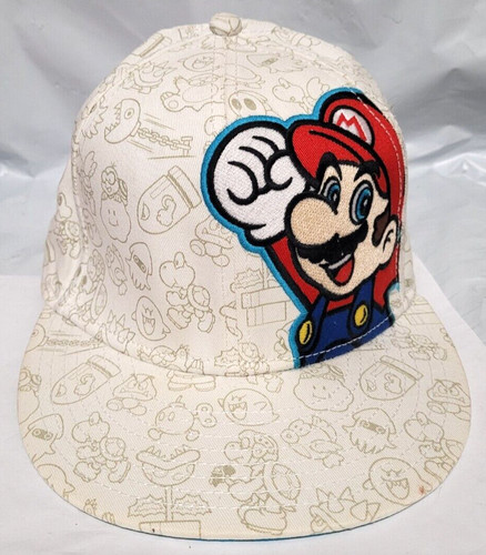 Super Mario Bros Mario Logo Embroidered Fitted Hat S… - Gem