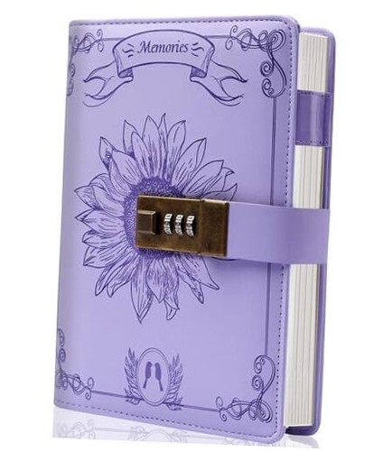 Lock Diary for Women Vintage Lock Journal Refillable B6 sunflower ...