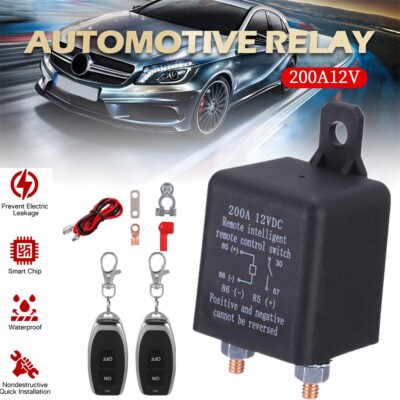 Wireless Dual Remote Car Battery Disconnect Relay Master Kill Cut-off ...