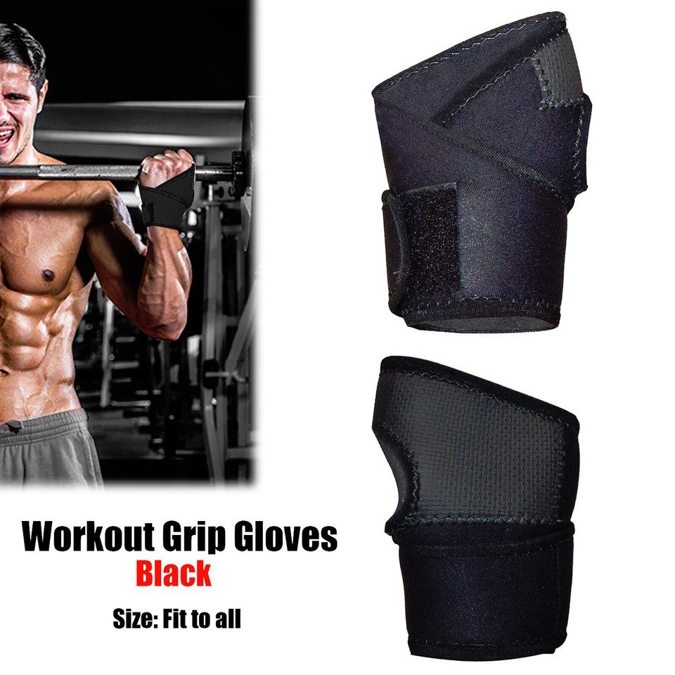 Fitness Training Grip Gloves Hand Palm Protection Gym Bar Straps Grip ...