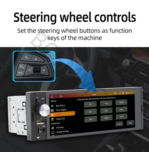 Single 1Din Car Stereo Radio Player For Apple CarPlay Android Auto ...