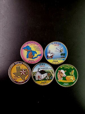 2004 Complete Set Of Colorized State Quarters | eBay