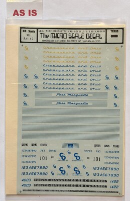 MICROSCALE HO DECAL-C&O/PERE MARQ CAB DIESELS/CABOOSES-NO LET DIAG #87 ...