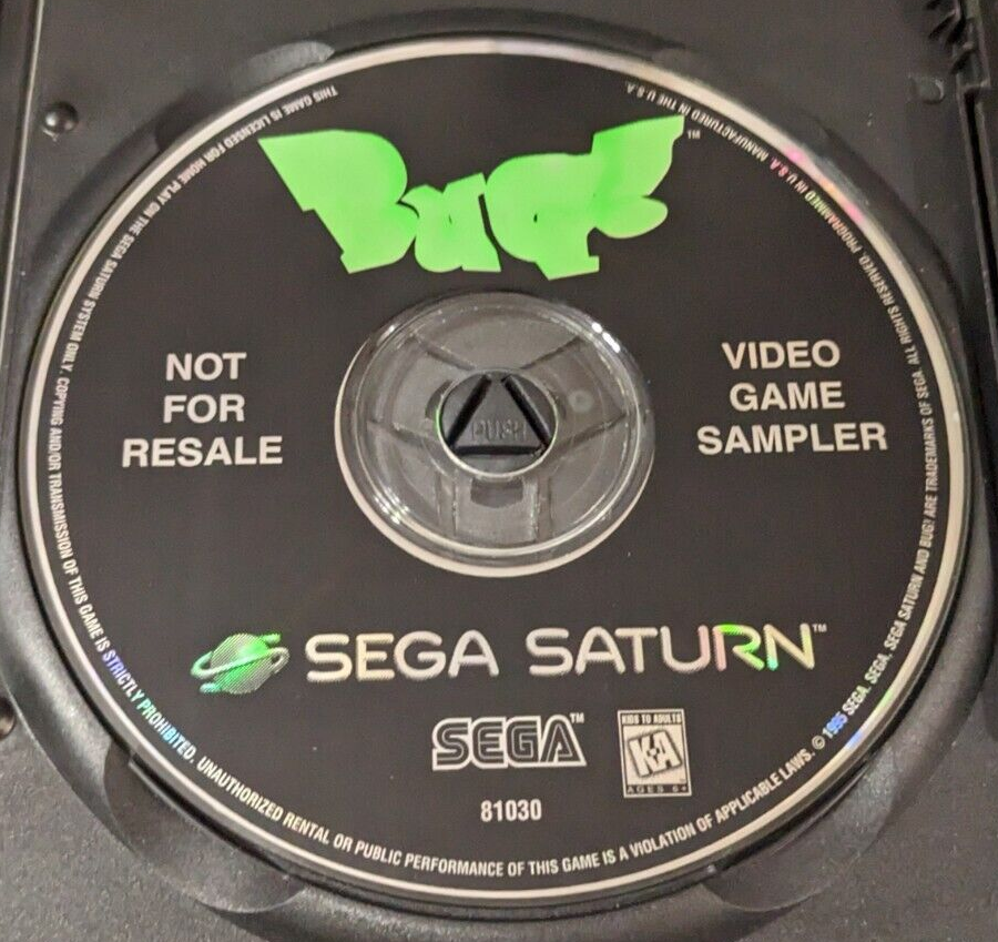 Sega Saturn Bug! Video Game Sampler Not For Resale *disc only* tested ...